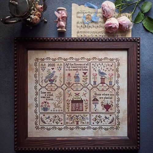 Quaker Sampler Cross Stitch Pattern Instant Download PDF - Etsy