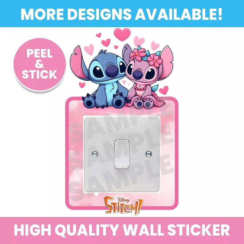 Stitch Light Switch Sticker - Etsy UK