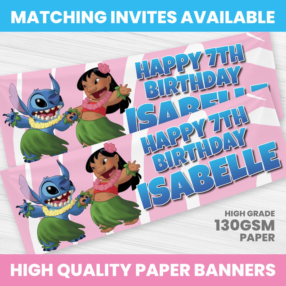 Personalised Stitch Birthday Banners - Etsy