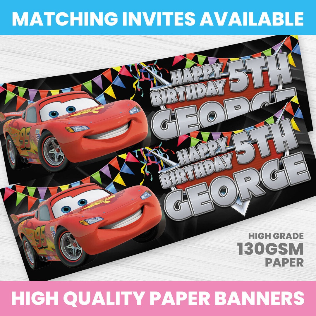 Personalised Disney Cars Birthday Banners - Etsy