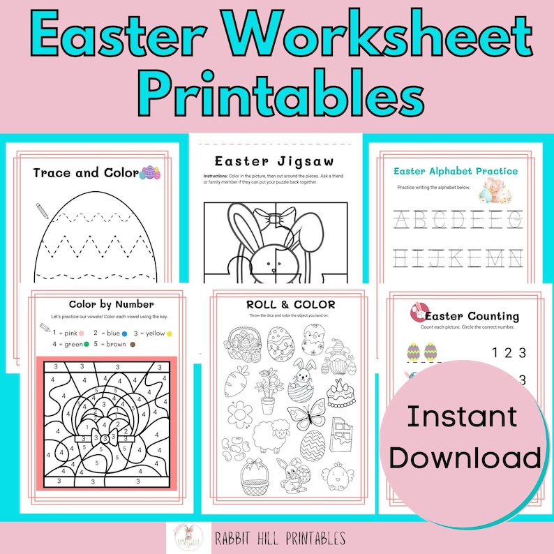 Easter Worksheet Printables for Pre-k to K - Etsy