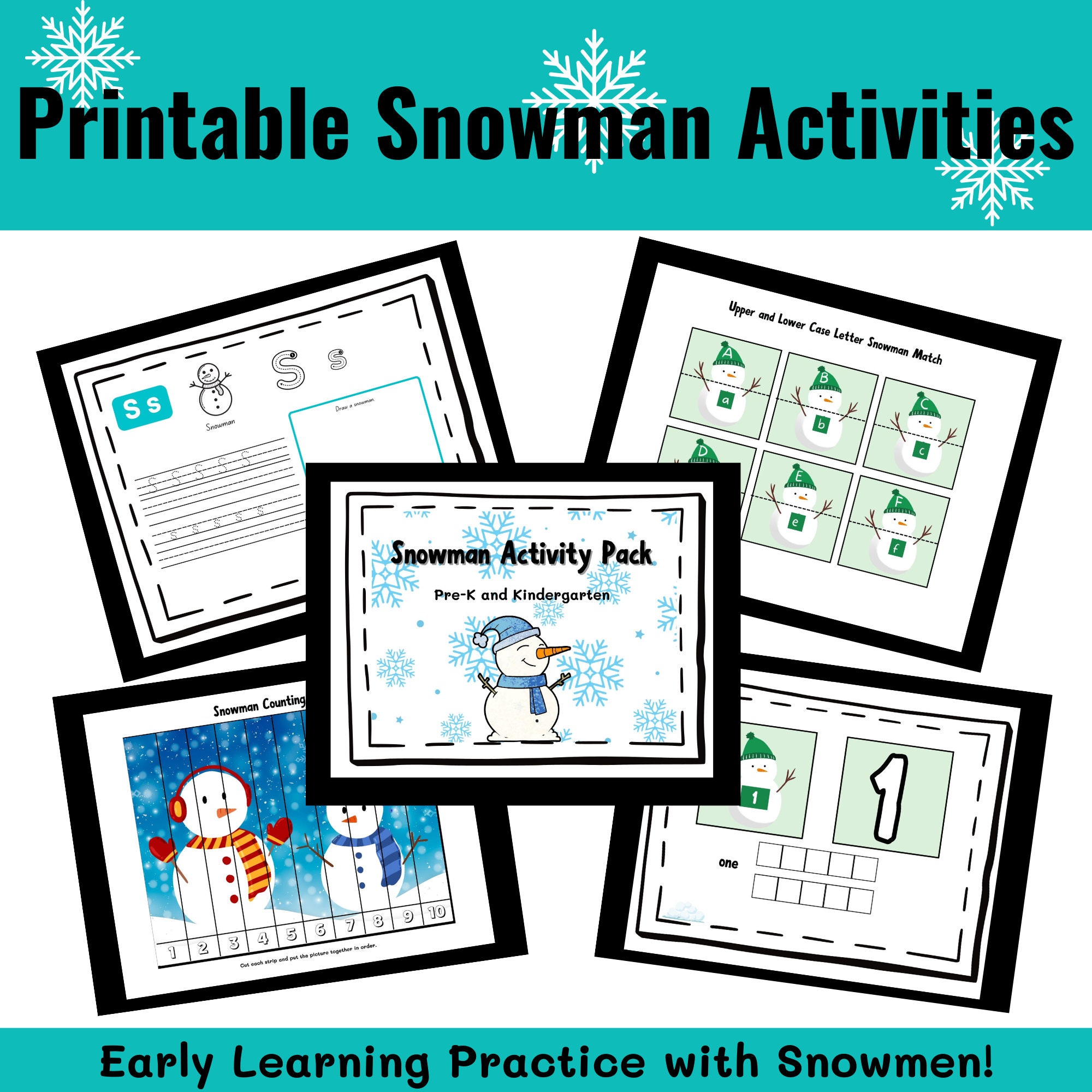 Snowman Winter Activities Printables - Etsy