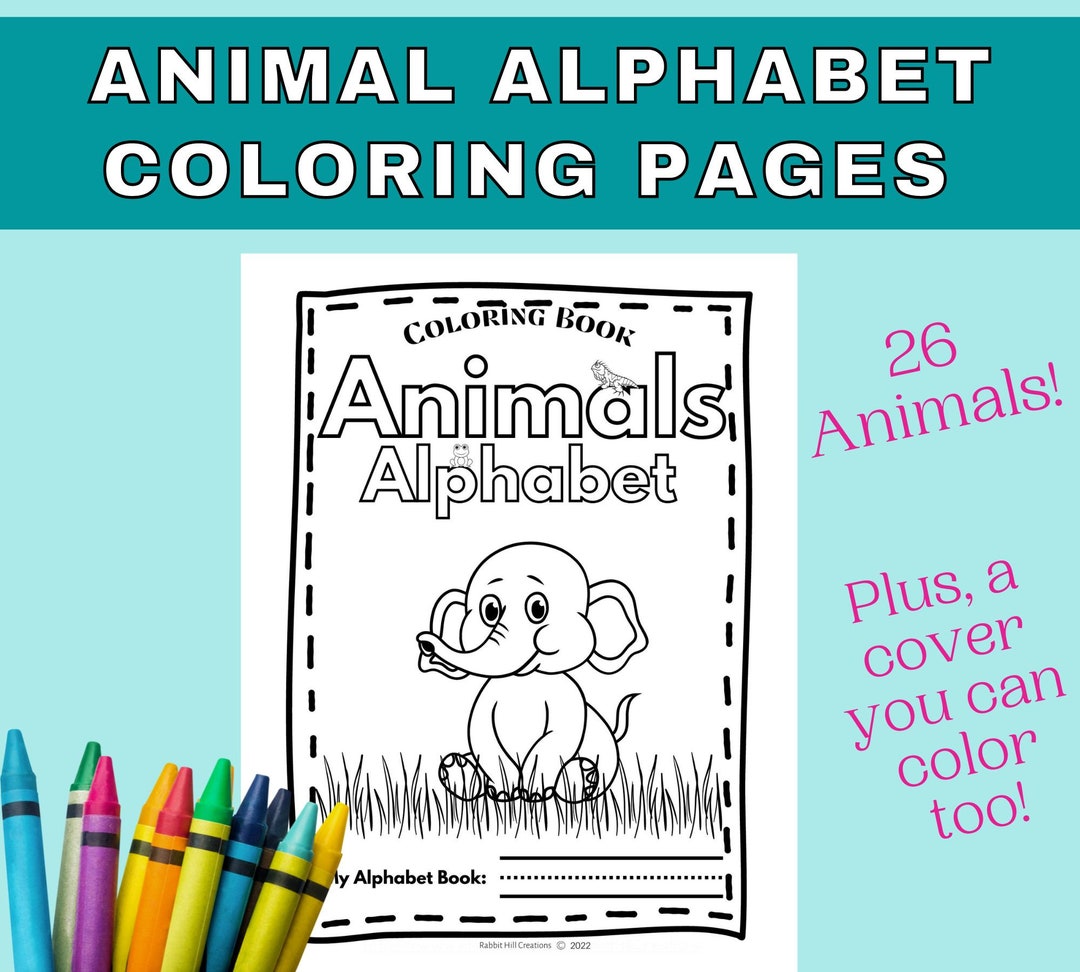 Animal Alphabet Coloring Pages - Etsy