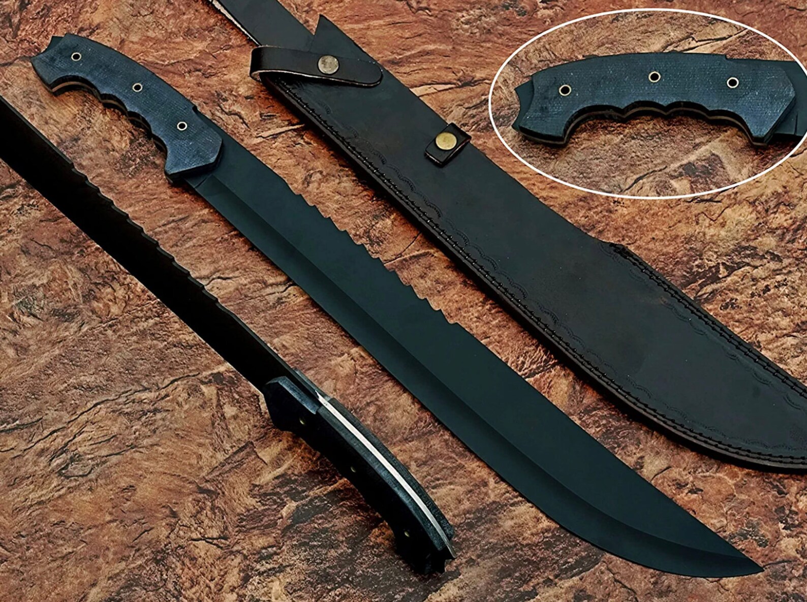 Hand Forged Full Tang Machete Movie Replica Sword With Leather Sheath ...