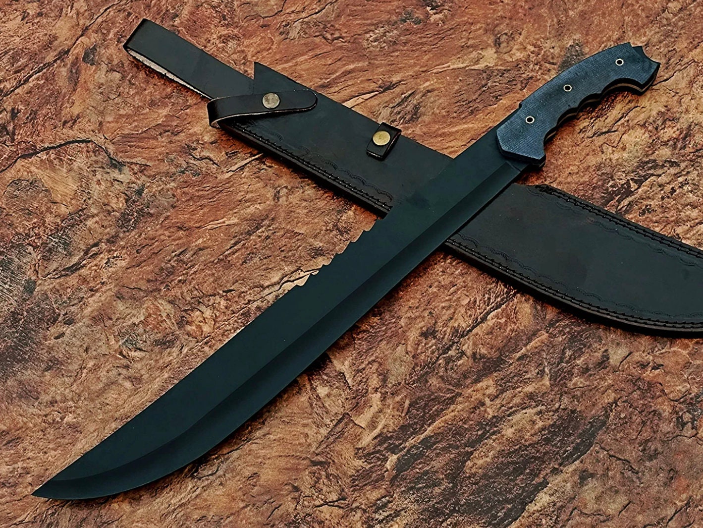 Hand Forged Full Tang Machete Movie Replica Sword With Leather Sheath ...