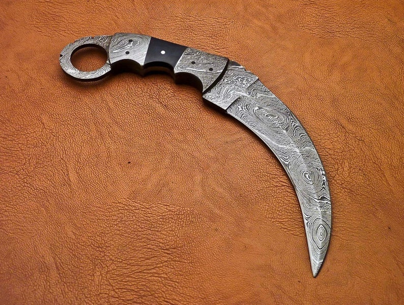 Beautiful Handmade Damascus Steel Karambit Knife + Sheath - Etsy