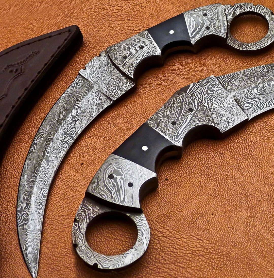 Beautiful Handmade Damascus Steel Karambit Knife + Sheath - Etsy