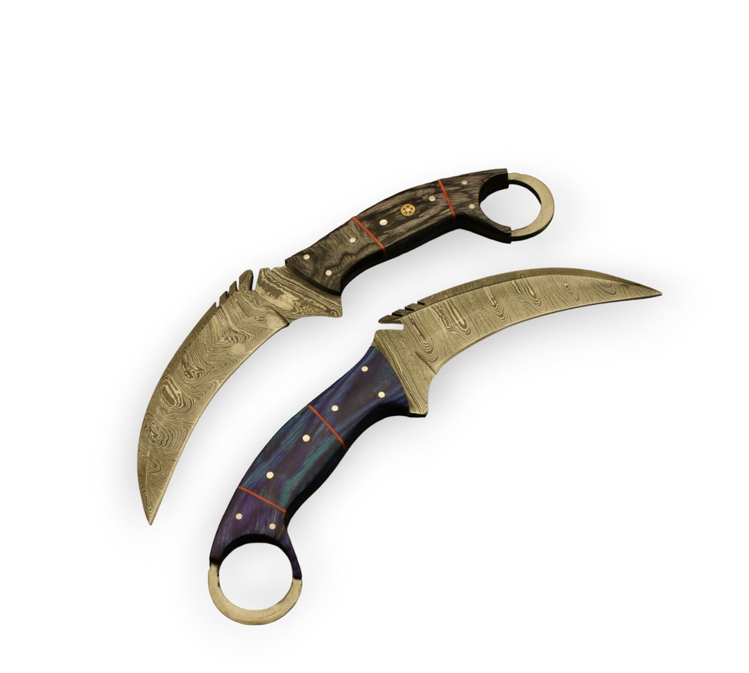 Beautiful Handmade Damascus Steel Karambit Knife + Sheath - Etsy