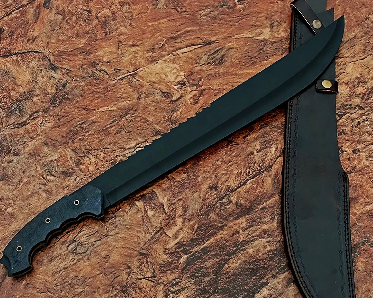 Hand Forged Full Tang Machete Movie Replica Sword With Leather Sheath ...