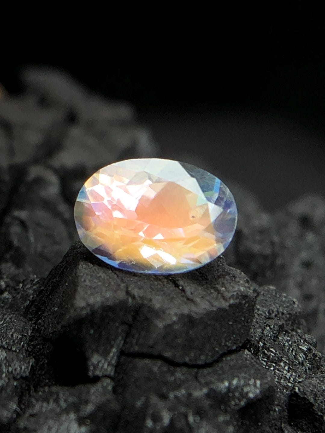 Rainbow Madagascar Moonstone Oval Shape, Blue Orange Fire Moonstone, 1 ...