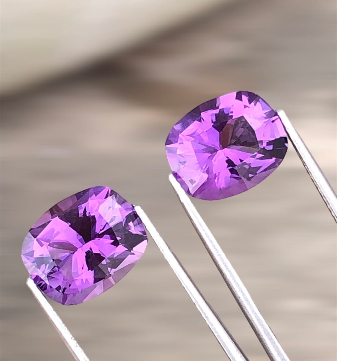 Rare Amethyst Cut Gemstone, 11x9 MM Natural Amethyst Pair, 6.50 Carats ...