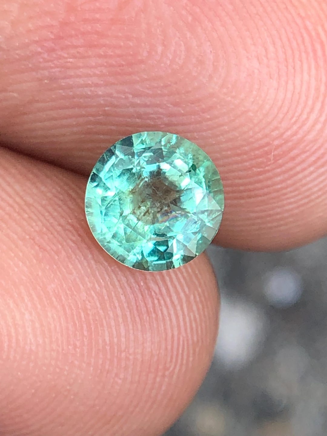 Natural Green Emerald, 6x4 MM Round Cut Untreated Emerald Stone, 0.75 ...