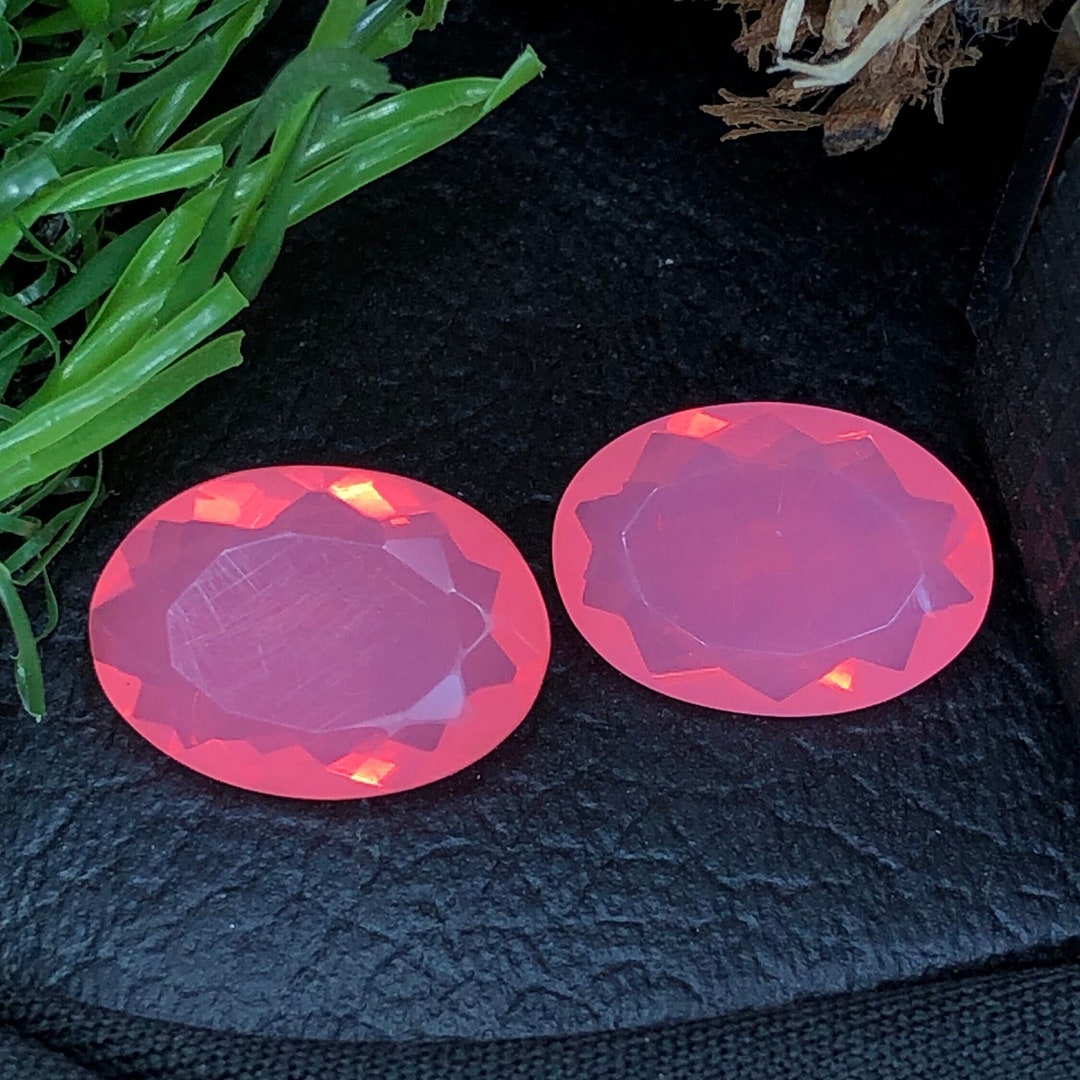 Natural Pink Opal Gemstone, 12x9 MM Loose Faceted Ethiopian Opal Oval ...