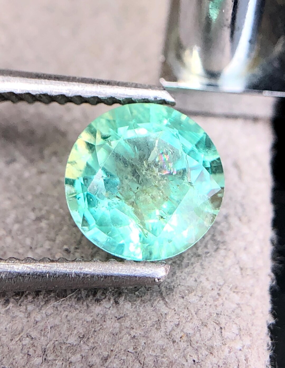 Rainbow Fire Green Emerald, Natural Emerald Round, 6 MM Gemstone , 0.75 ...