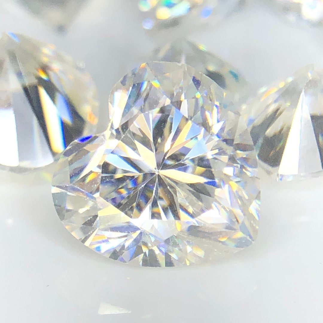 Moissanite Gemstone, 1ct/2ct/3ct Heart Cut Moissanite Loose Stone, VVS ...