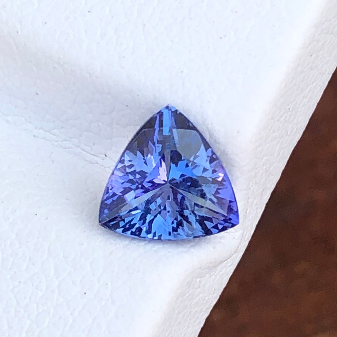 Natural Dark Blue Color Tanzanite, 6x6 MM 1 Carats Loose Trillion Shape ...
