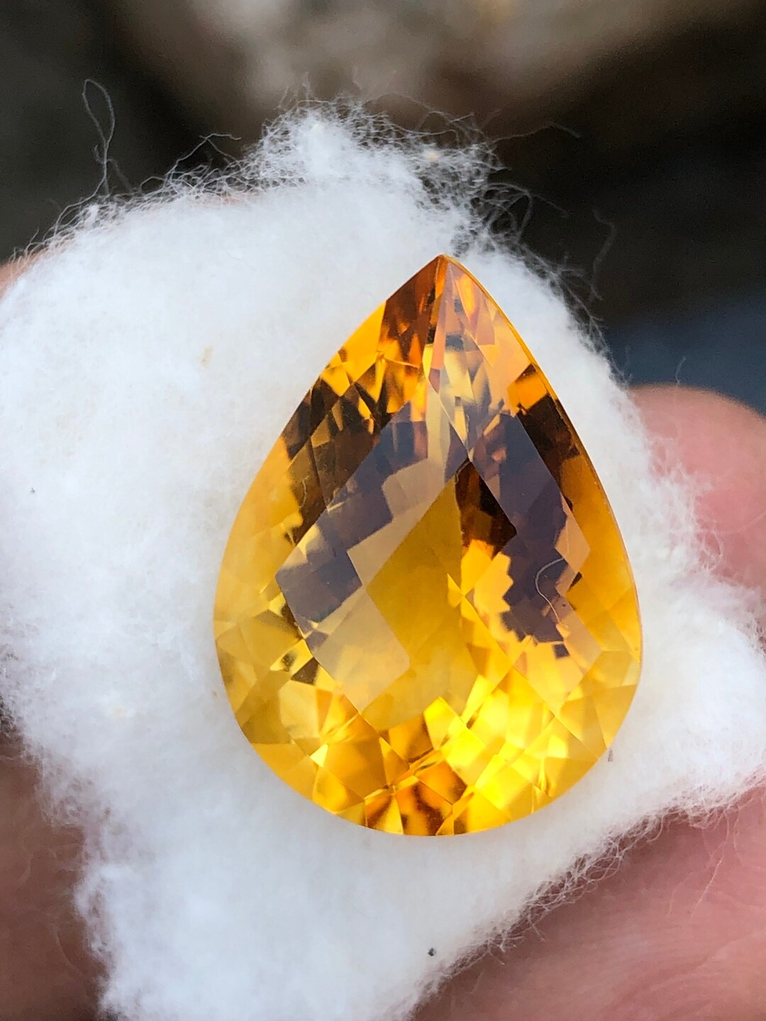 Natural Citrine, Pear Cut, 2015 MM 13.18 Carat Loose Yellow Genuine ...