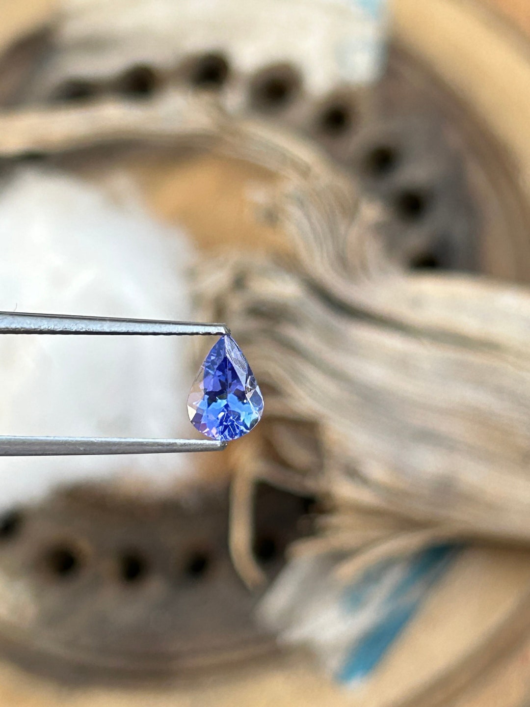Buy Natural Tanzanite Pear, Faceted Blue Tanzanite, 7x5x3.10mm Zoisite ...