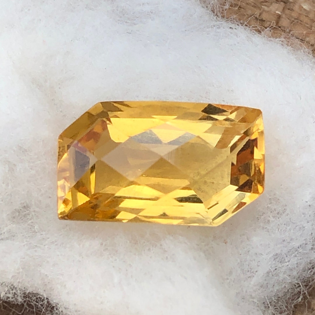 Natural Fancy Cut Citrine, 11x7 MM Octagon 3.55 Ct. Loose Golden ...