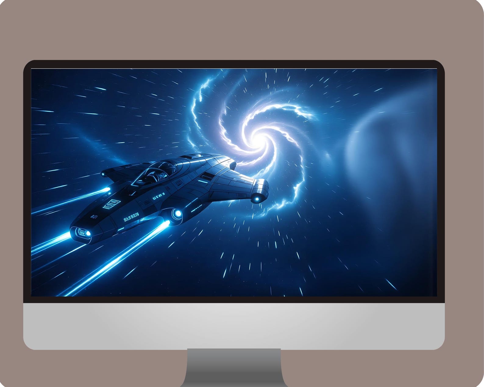 Sci-fi Starship Wormhole Print, Futuristic Space Art (digital Download ...