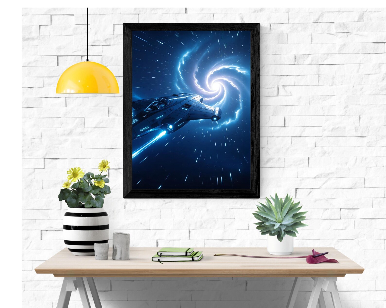 Sci-fi Starship Wormhole Print, Futuristic Space Art (digital Download ...