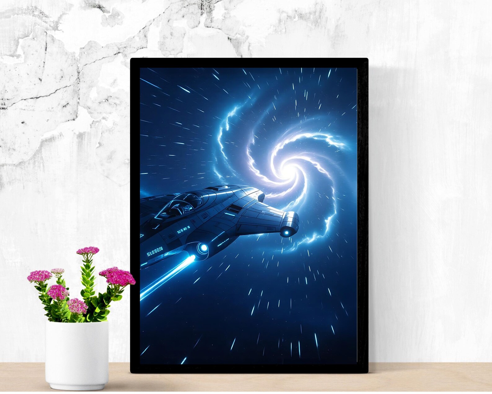 Sci-fi Starship Wormhole Print, Futuristic Space Art (digital Download ...