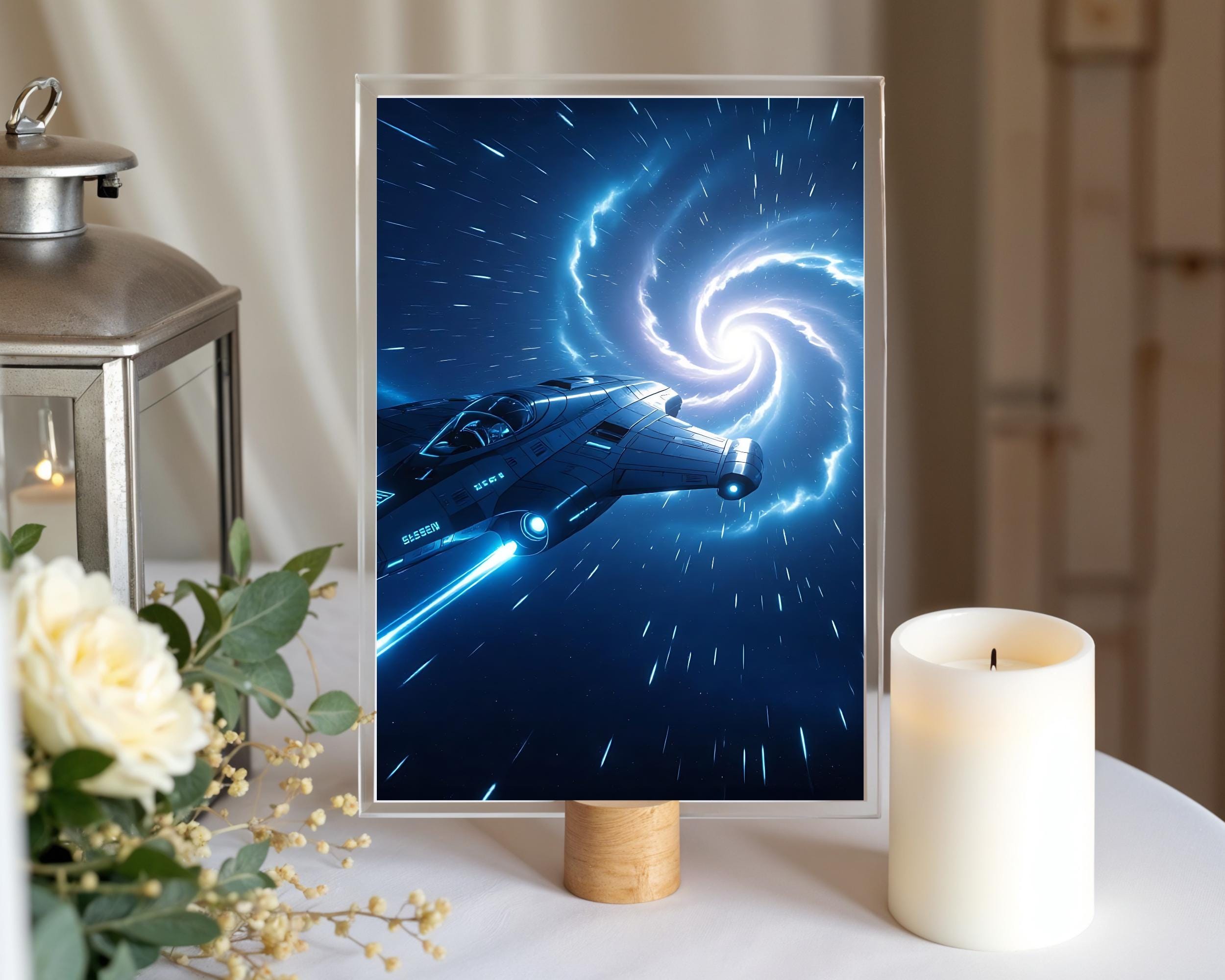 Sci-fi Starship Wormhole Print, Futuristic Space Art (digital Download ...