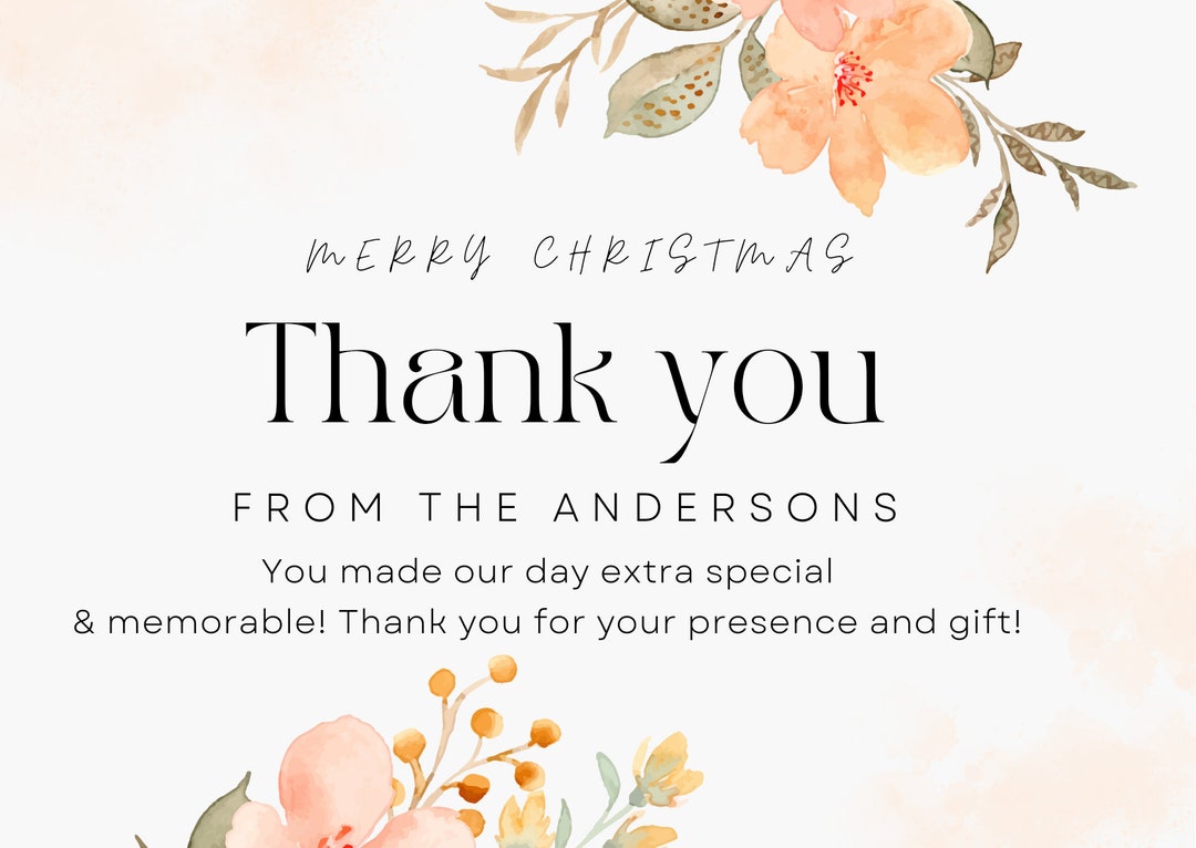 Editable Thank You Card Thank You Card Canva Template - Etsy