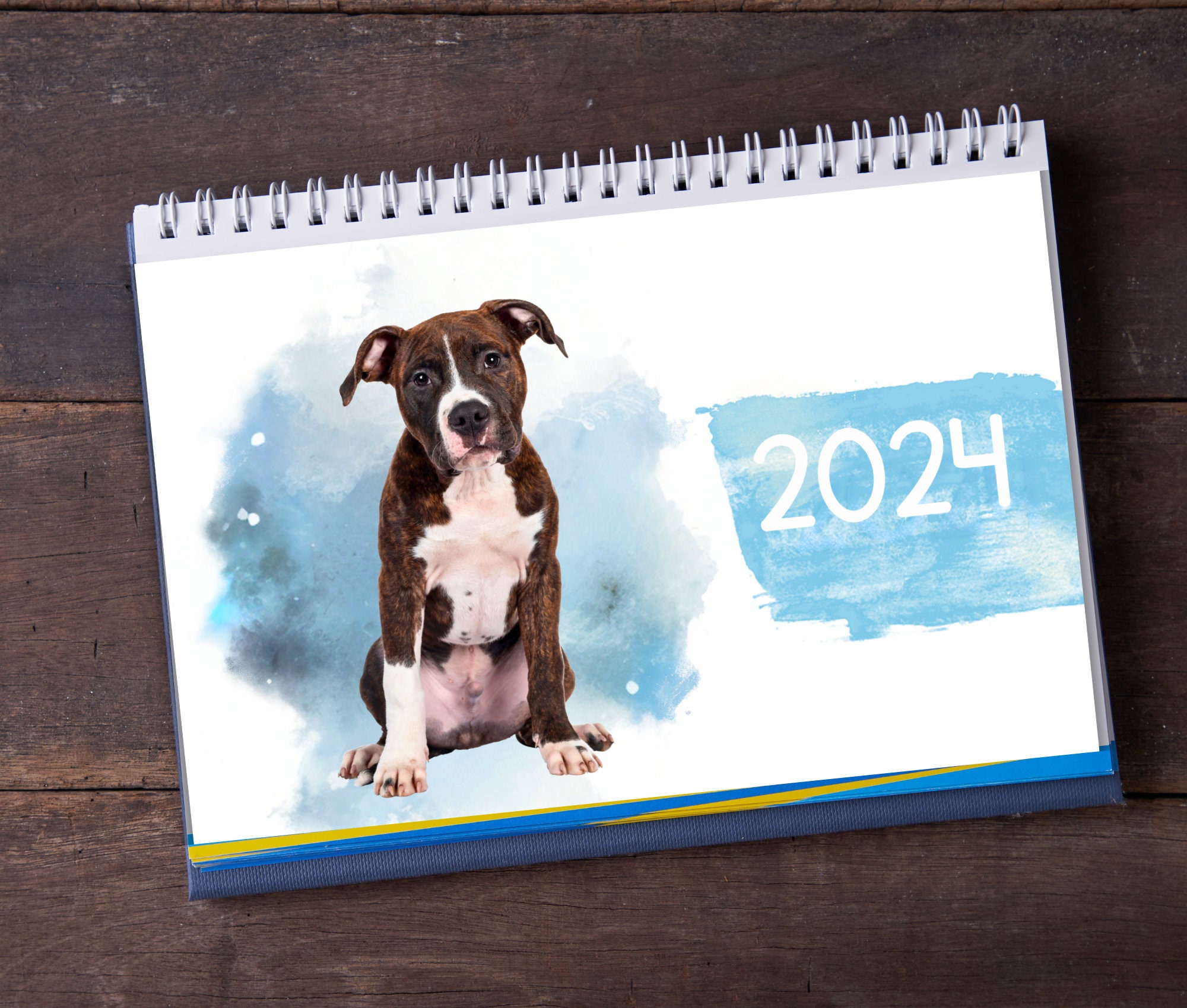 Watercolor Dog Printable Calendar 2024 Printable 2024 Calendar With ...