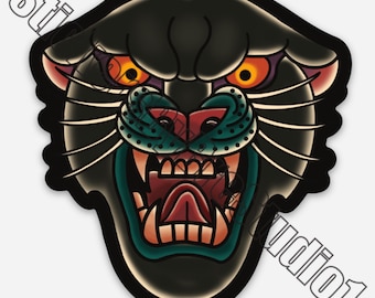 Black Panther, Panther Sticker, Panther Vinyl, Happy Panther, Cute ...
