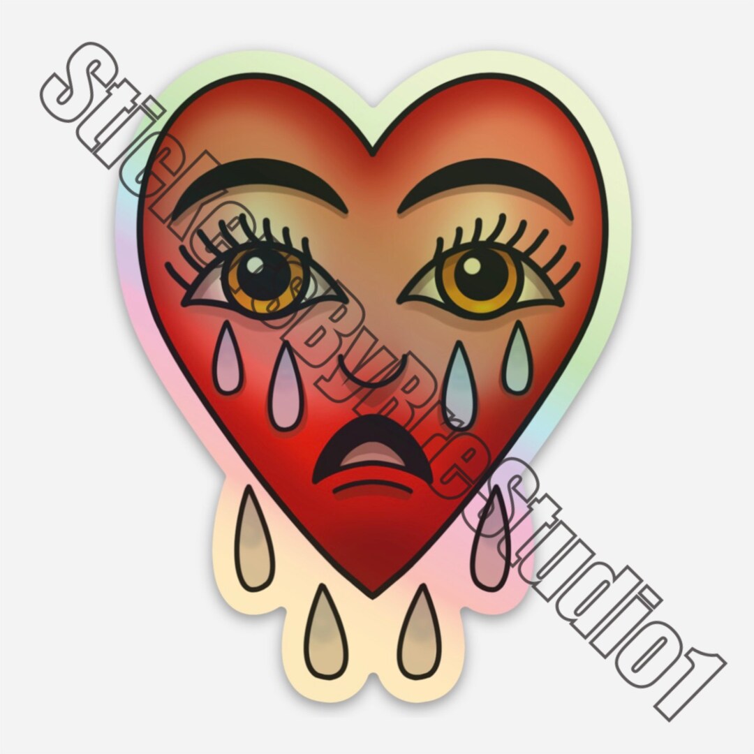 Holographic Crying Heart - Etsy
