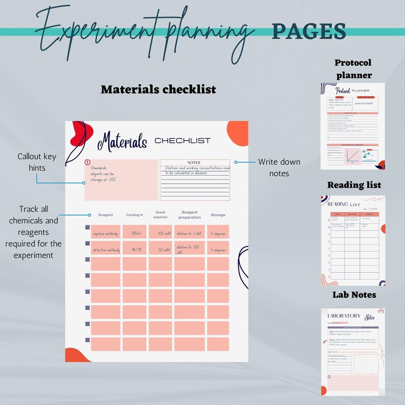 Laboratory Student PRINTABLE Planner Bundle Instant Download - Etsy
