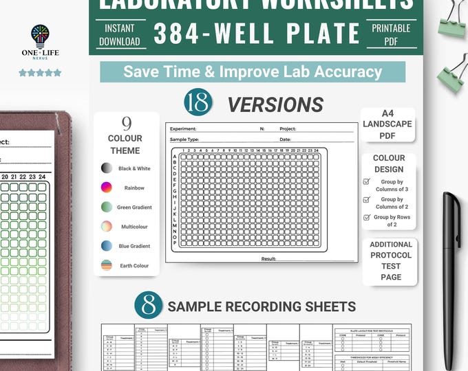 Well Plate Templates, 6-, 12-, 24-, 48-, 96-, 384 - Microtiter Plate ...