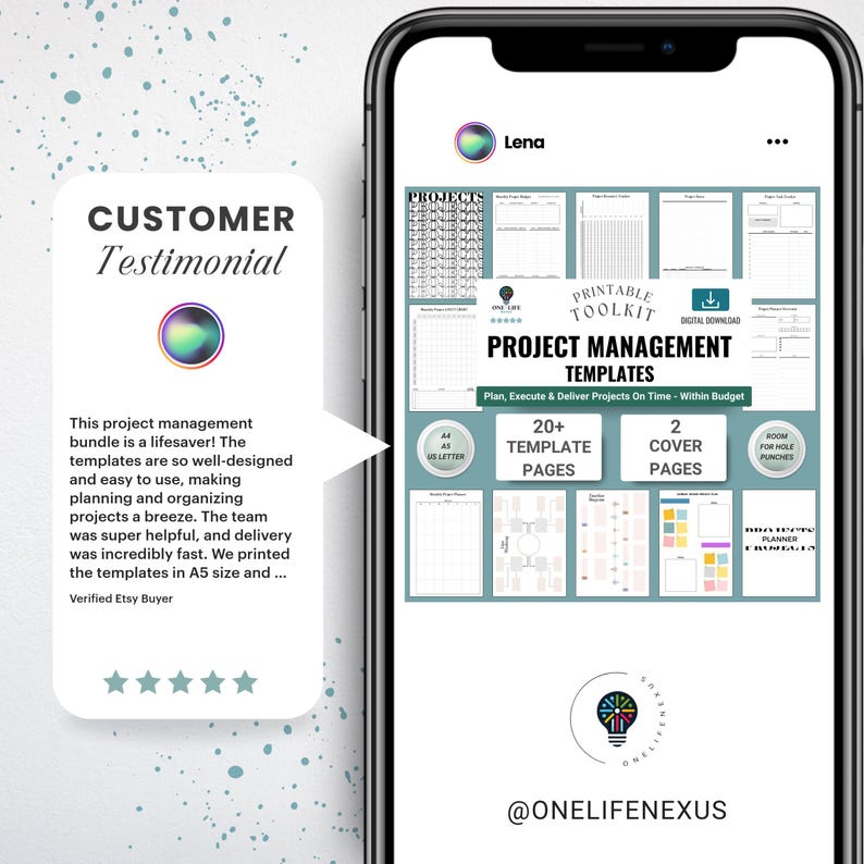 Project Management Bundle Printable Planner Insert Gantt Charts Task ...