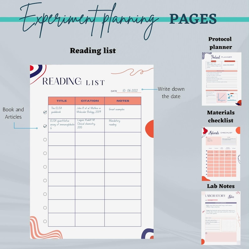 Laboratory Student PRINTABLE Planner Bundle Instant Download - Etsy