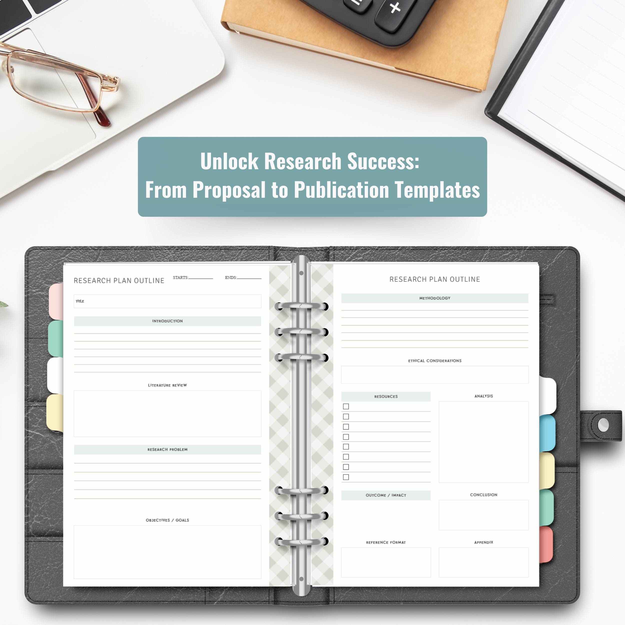 Research Planner Template Bundle Digital Academic Article Investigation ...