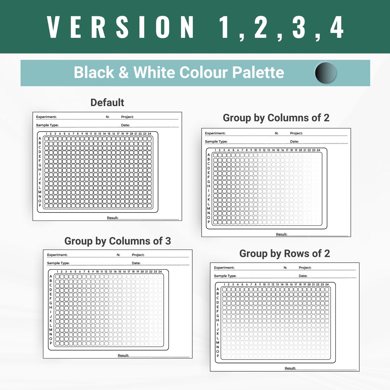 Lab Experiment Template Design PDF Data Sheet Protocol Tracker 384-well ...