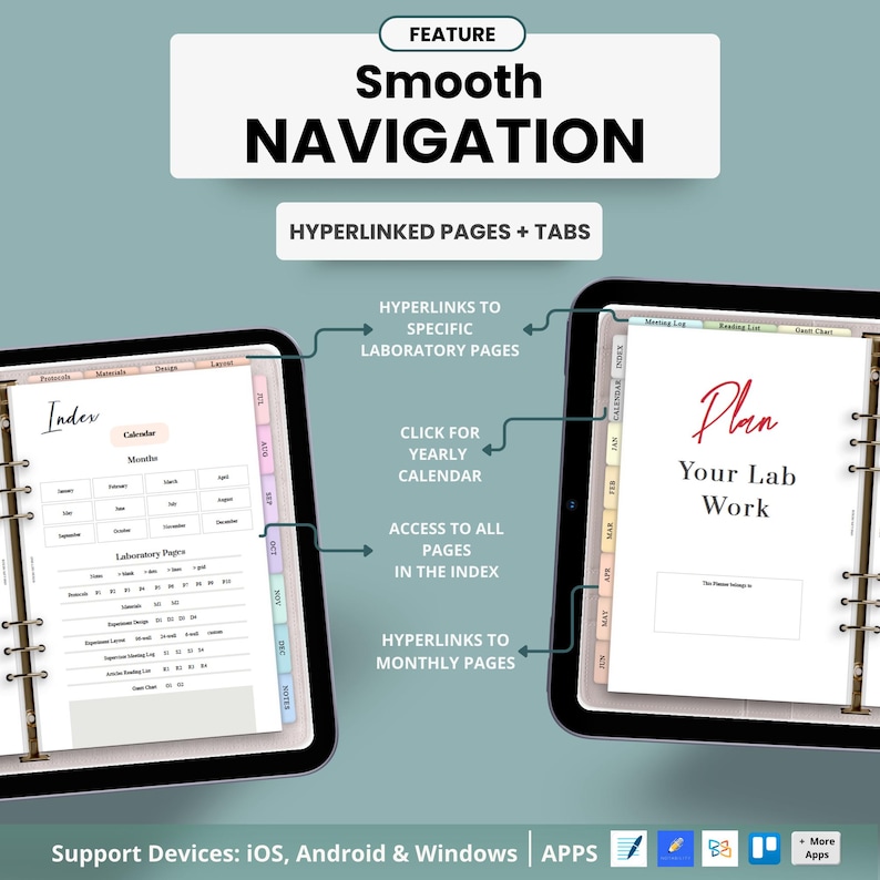 2025 Digital Lab Notebook Planner, Science Student, Hyperlinked ...