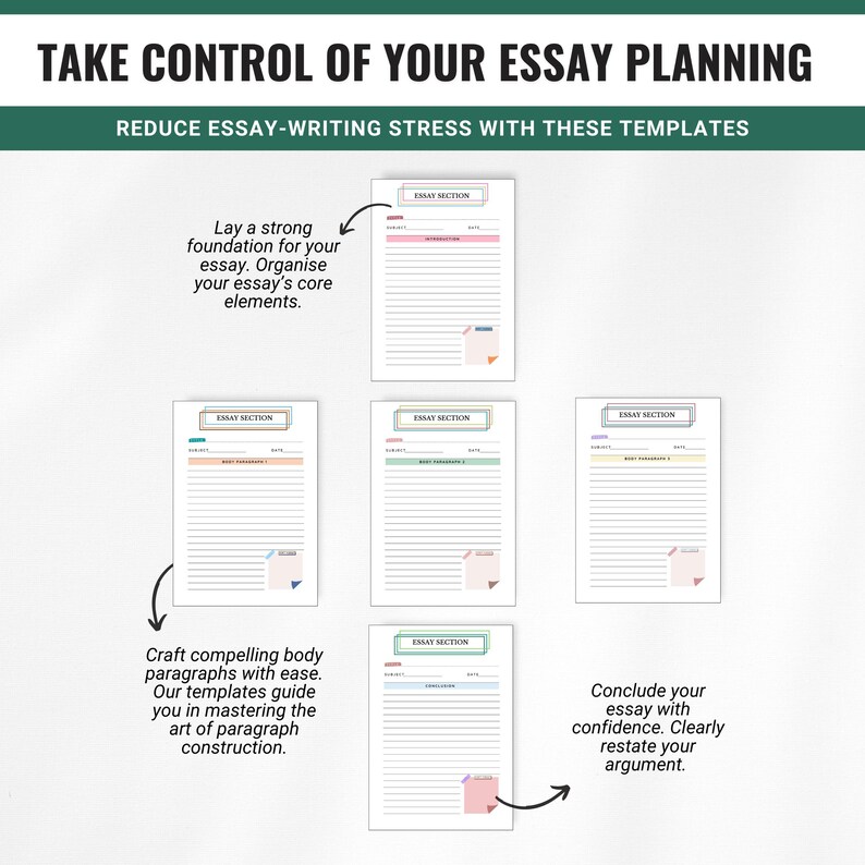 Essay Planner Printable Bundle Digital Academic Writing Organiser ...