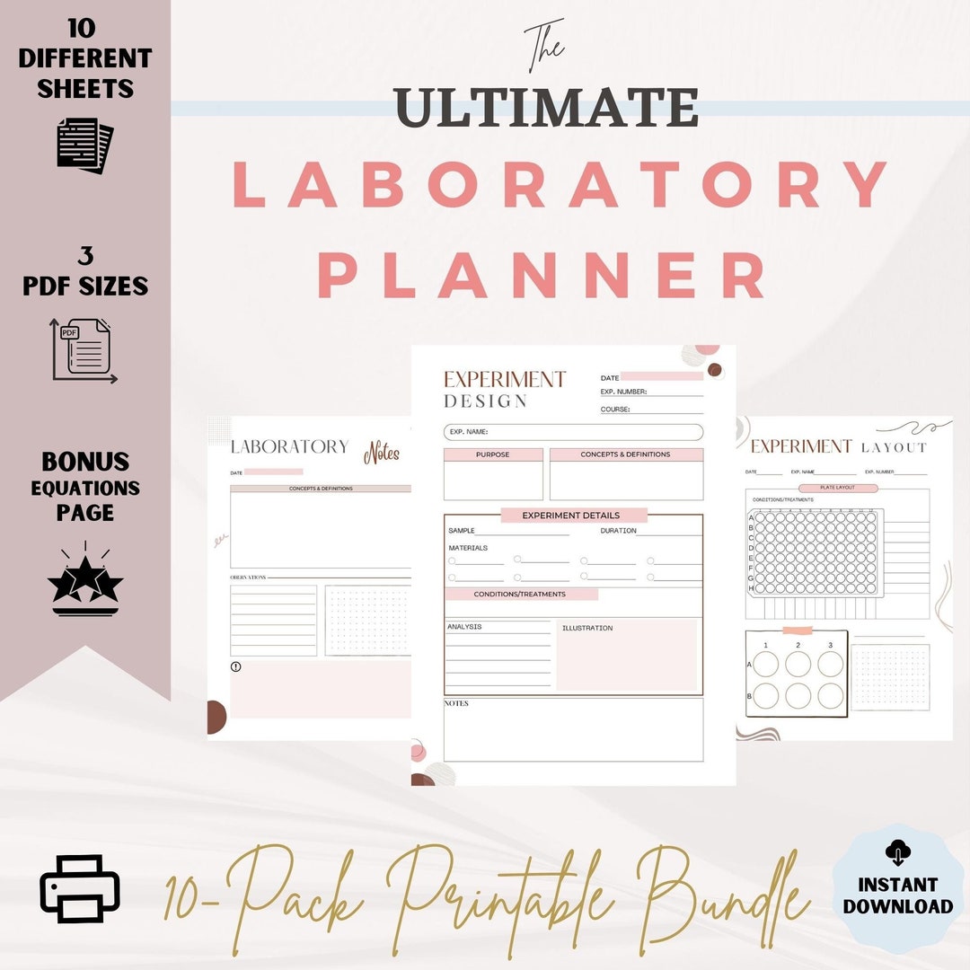 The Ultimate Laboratory Planner Bundle, PRINTABLE Simple Planner, 2023 ...