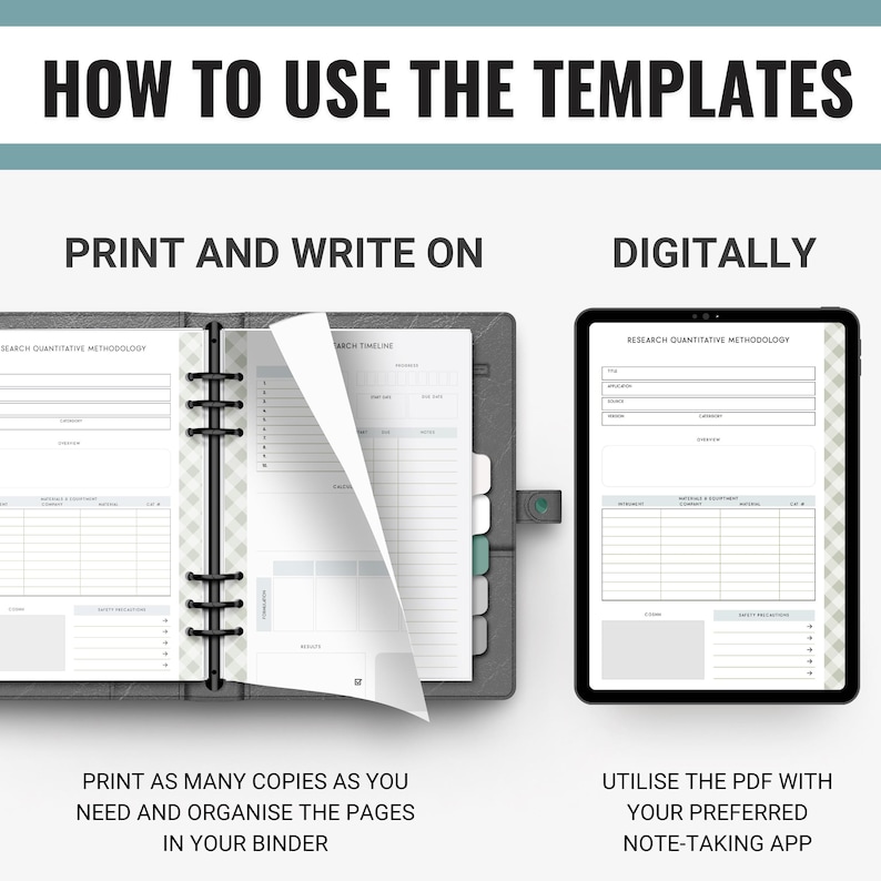 Research Planner Template Bundle Digital Academic Article Investigation ...