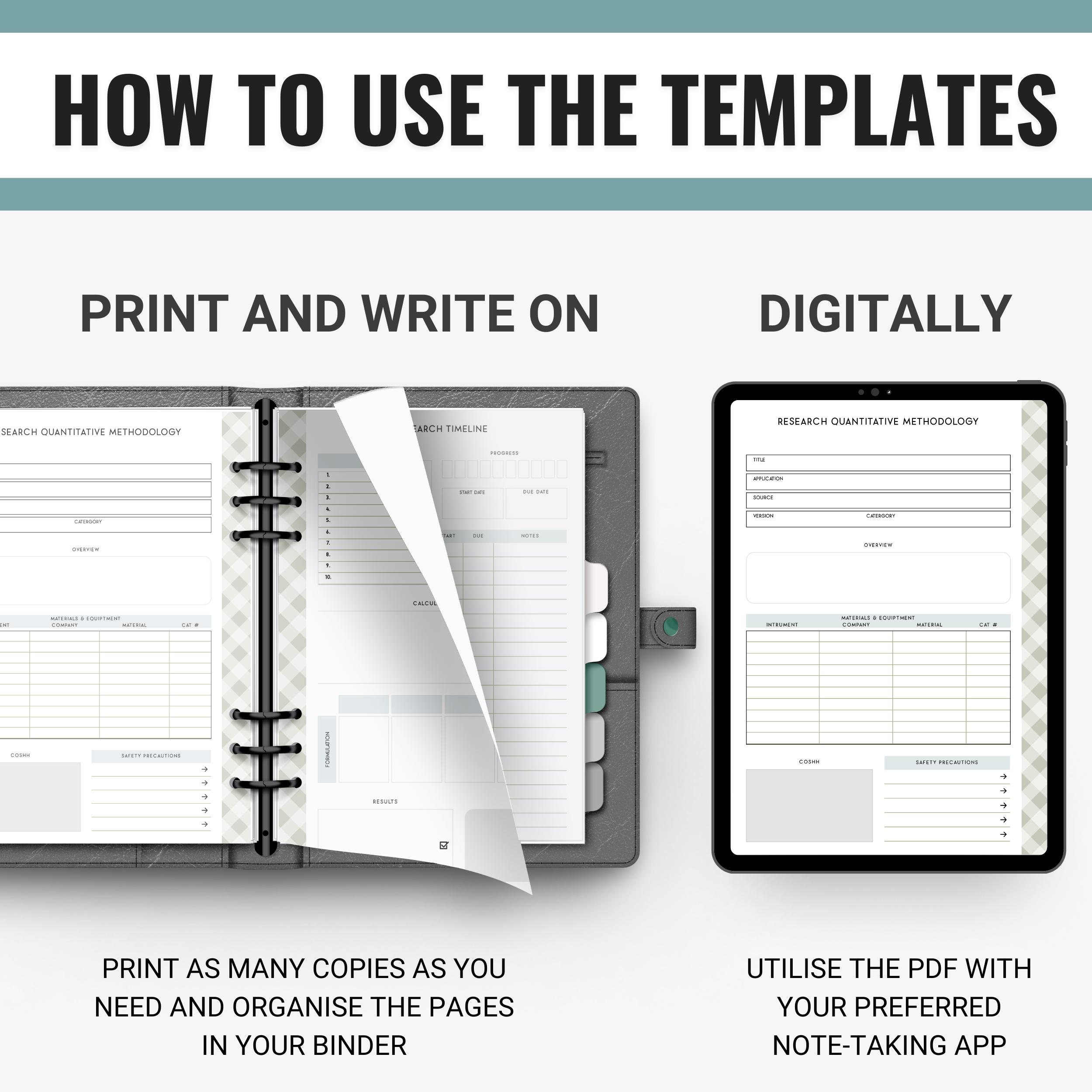 Research Planner Template Bundle Digital Academic Article Investigation ...