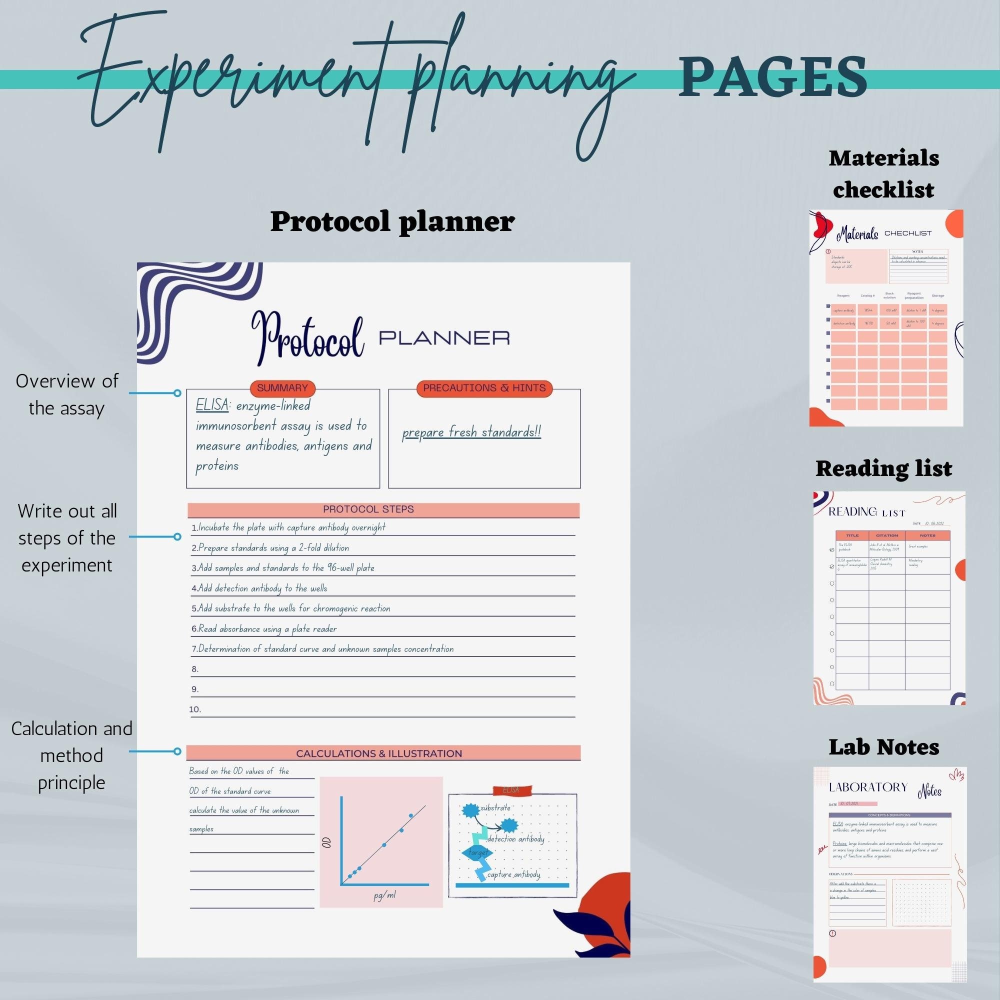 Laboratory Student PRINTABLE Planner Bundle, Instant Download, Digital ...