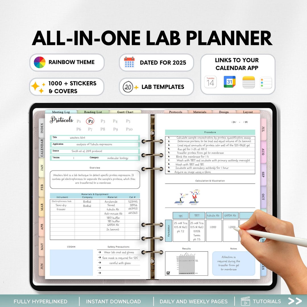 Digital Lab Notebook Planner Hyperlinked Science Experiment Design ...