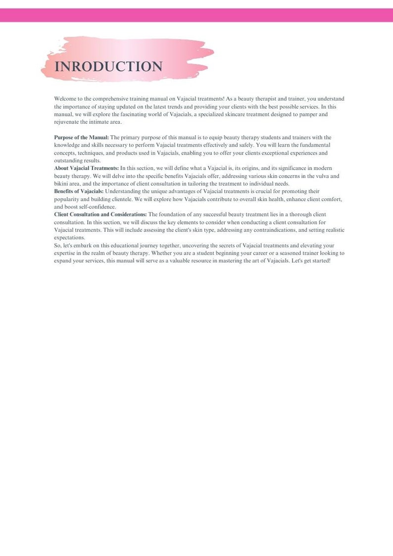 Vajacial Training Manual Expert Guide for Beauty Therapists Step-by ...