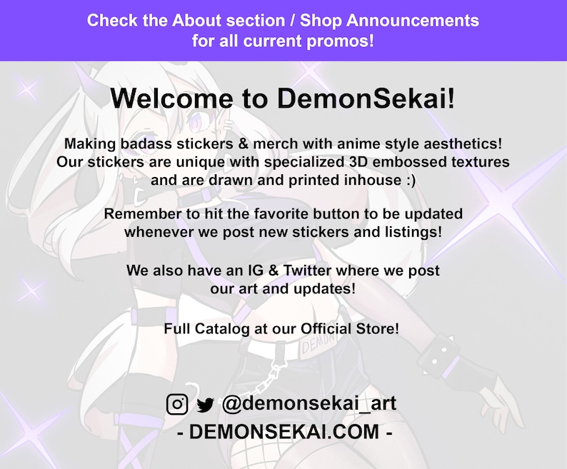 Bikini de red de demonio waifu - Edición pegatina de vinilo holográfica ...