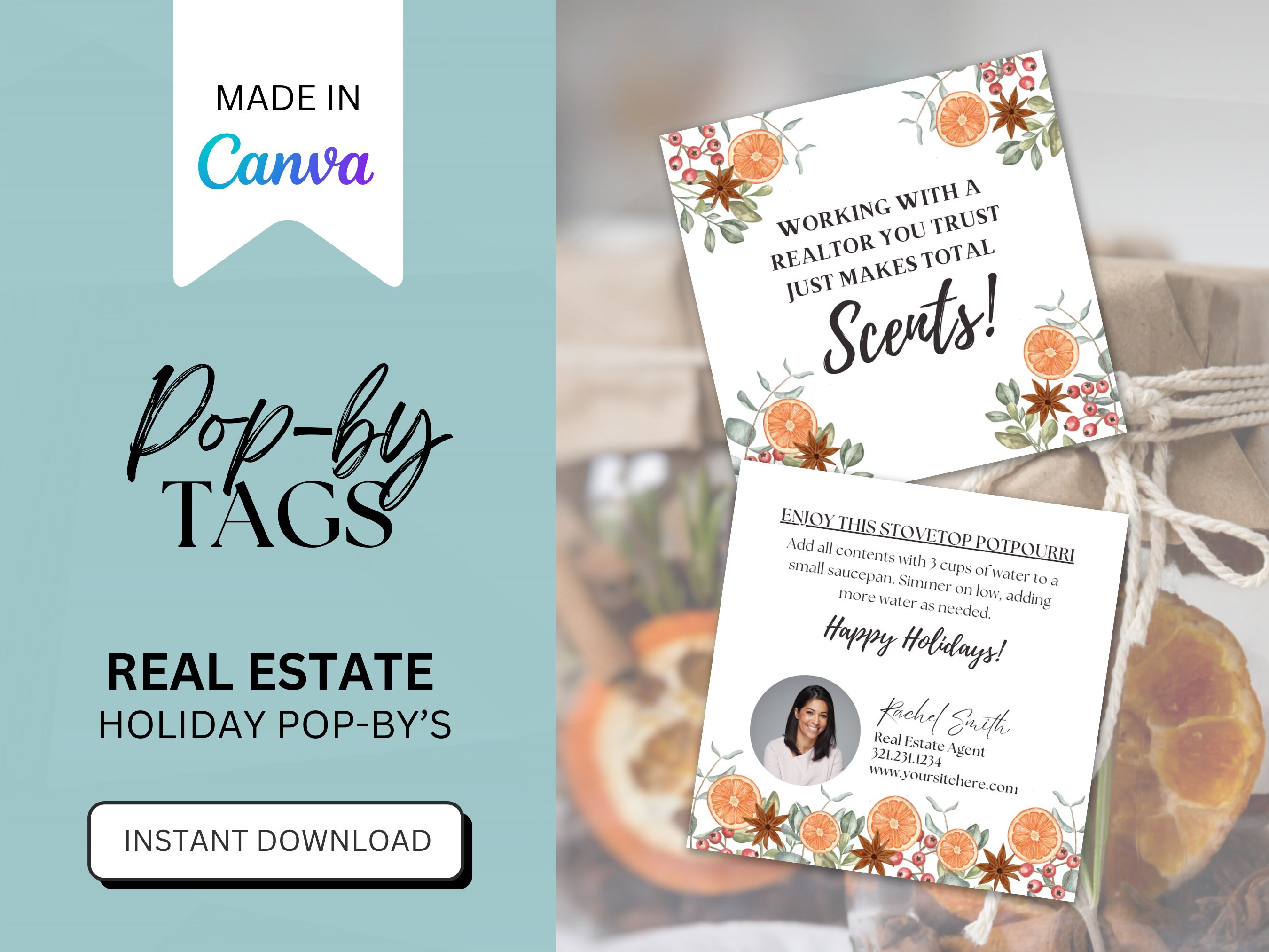 Realtor Pop-bys | Holiday Real Estate Popbys | Potpourri Popby Tags ...