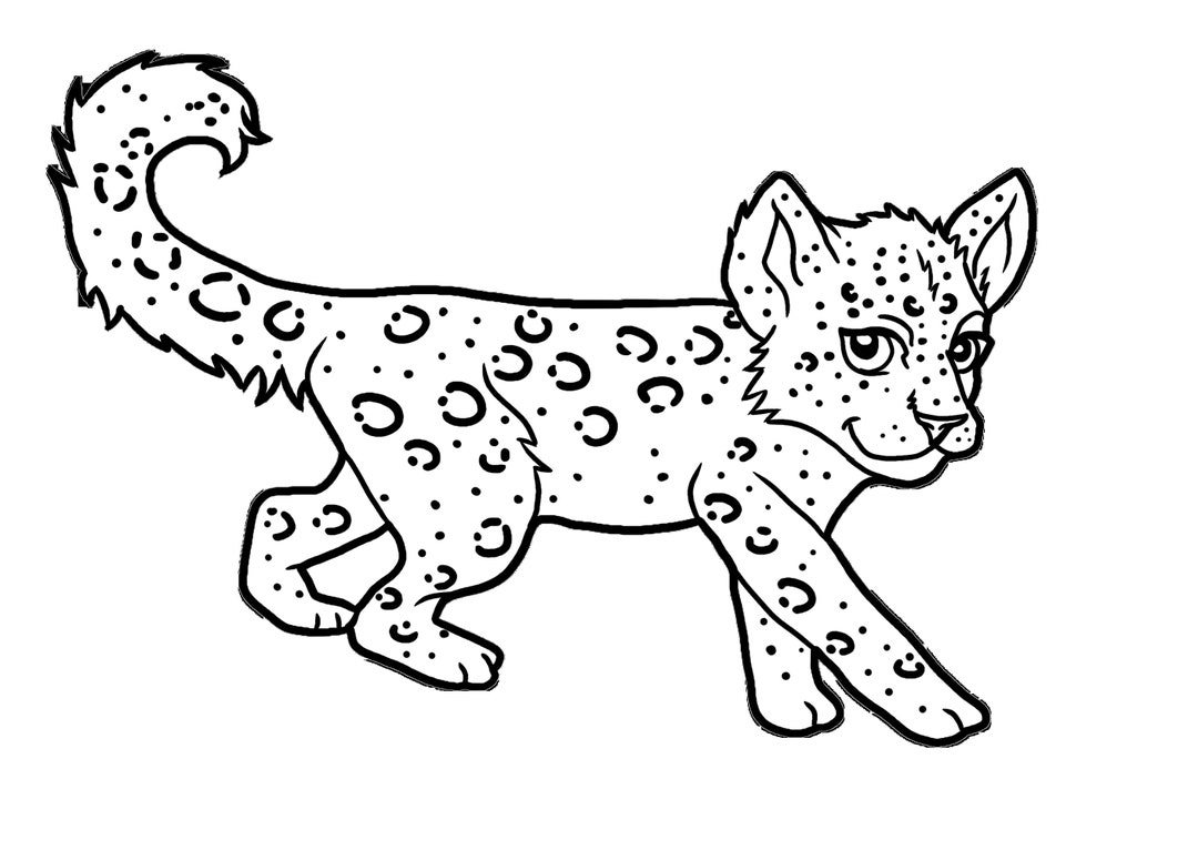 African Leopard Baby Color and Draw Set - Etsy