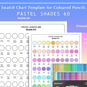 Swatch Pastel Tones 60 Pencils Shuttle Art PDF Colour Template for ...