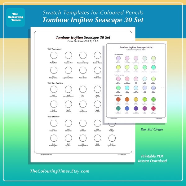 Tombow Swatch Chart - Etsy